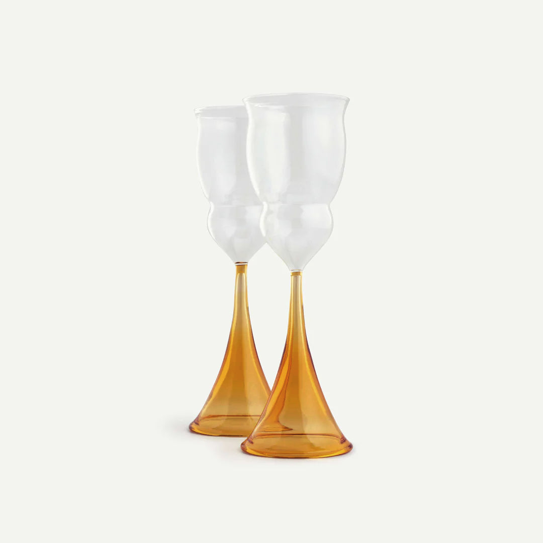 Buy Yellow Color Wine Glasses | PERICO YELLOW CHAMPAGNE FLUTES